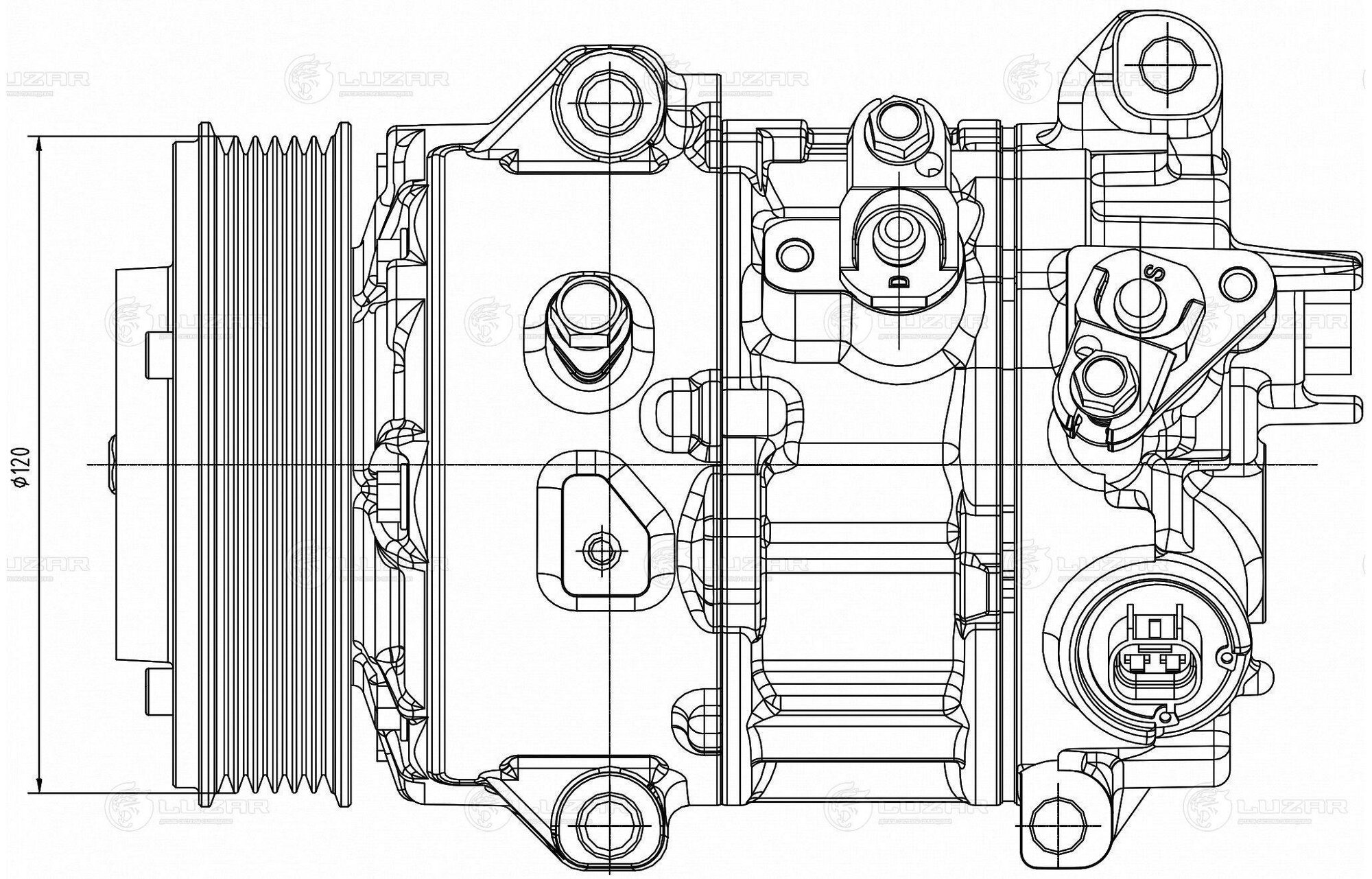 Компрессор кондиционера для автомобилей Luzar LCAC1941, в упаковке 1 шт.