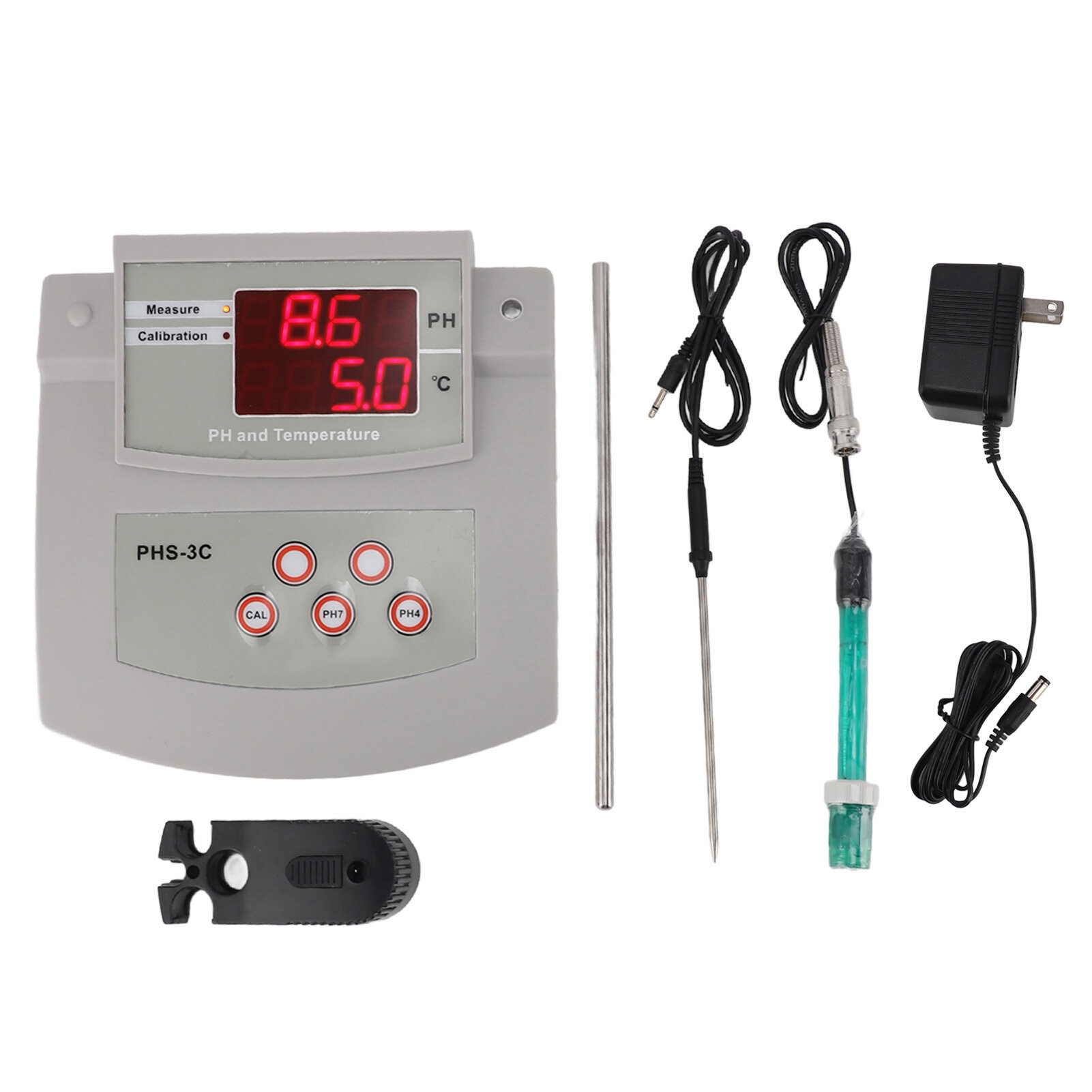 Benchtop Lab PH Meter High Accuracy Automatic Calibration Laboratory for Aquarium Fish Tank Swimming Pool US Plug 100‑120V