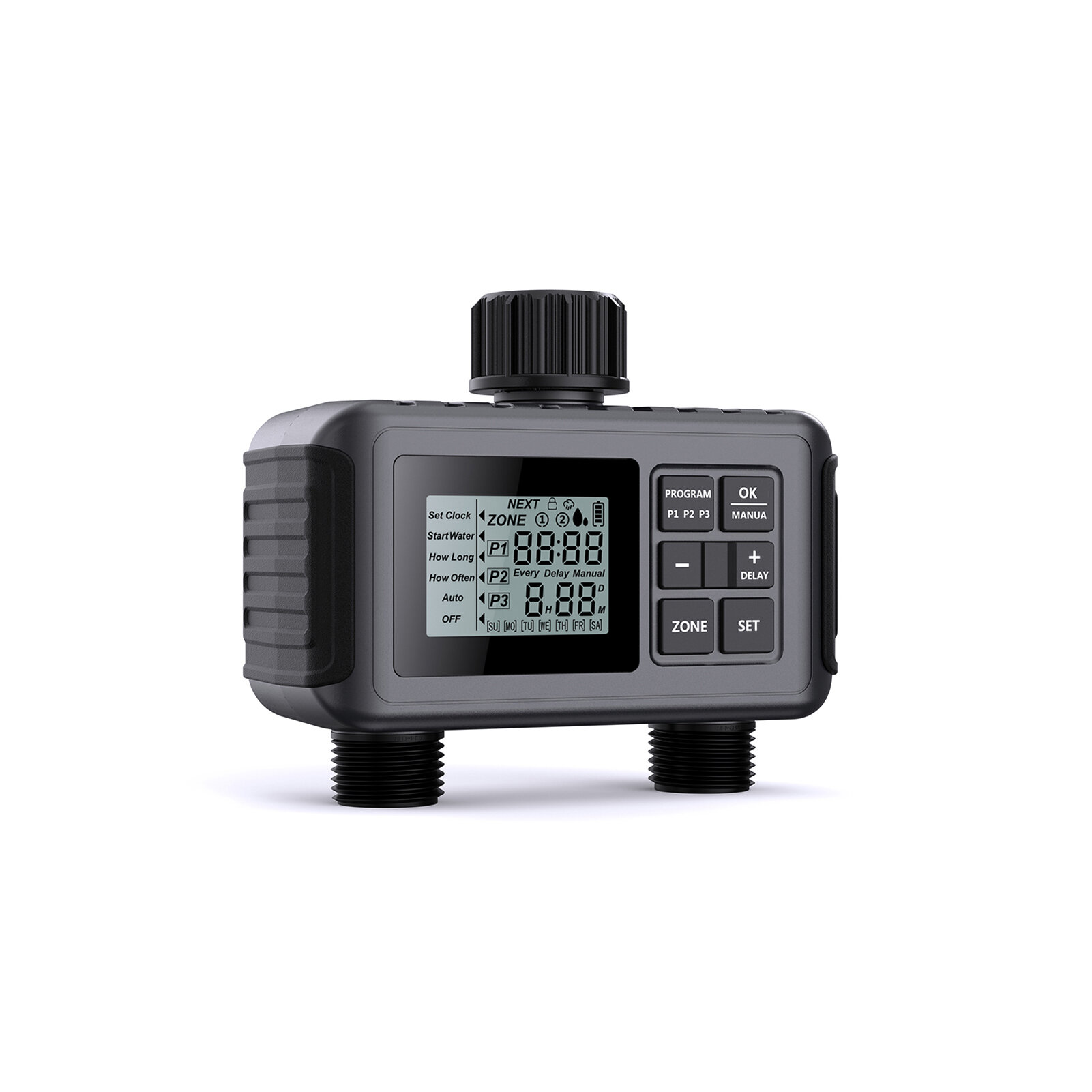 Таймер Полива: ABS Силикон IP55 Защита Датчик Дождя Экономия Воды - 3 Независимые Группы Полива Индивидуальный График Для Сада Газона Огорода