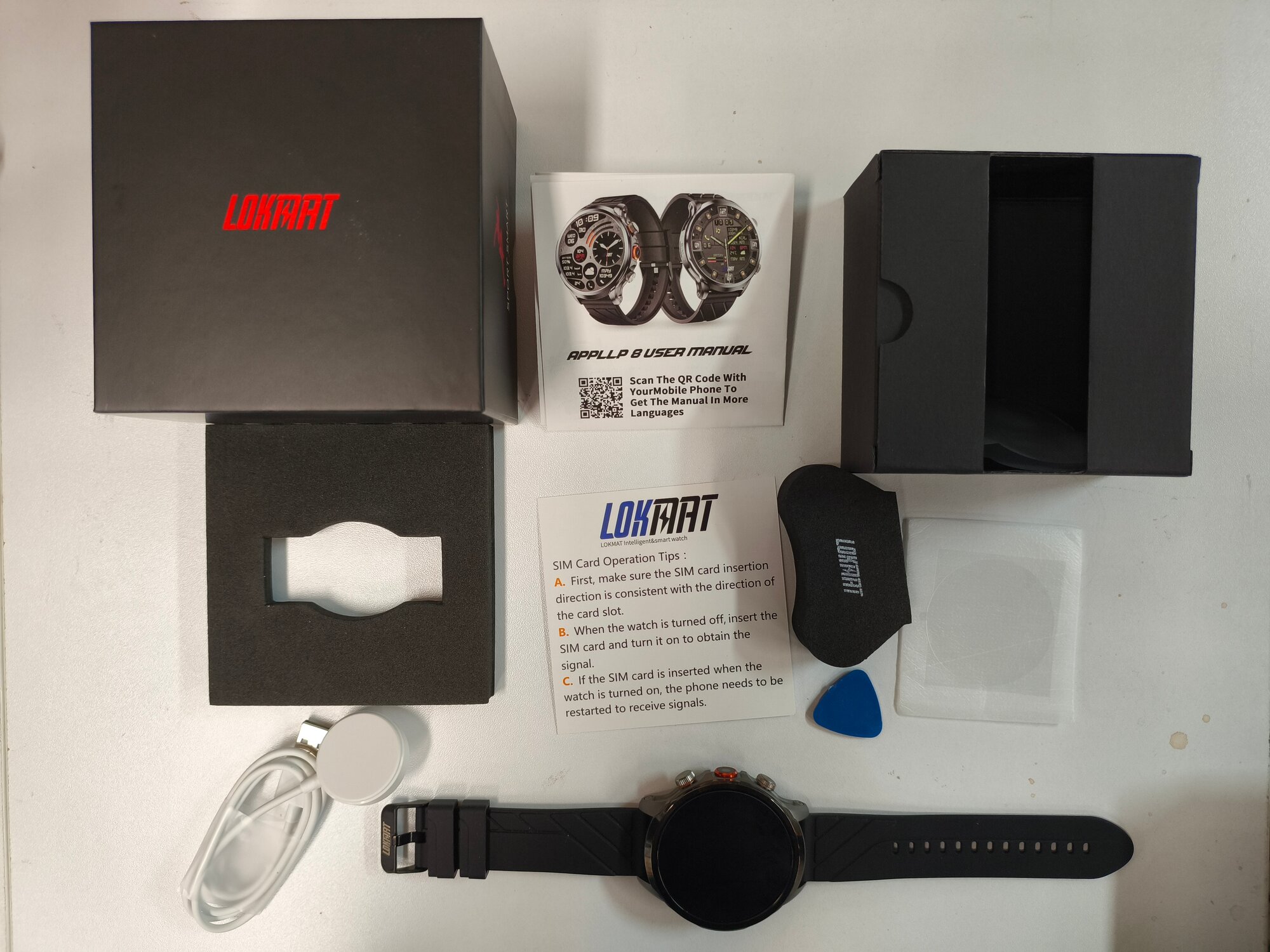 LOKMAT APPLLP 8 PRO 4G Smart Watch WiFi GPS BT Smartwatch Support Nano SIM Card Phone Call Sports Heart Rate Monitor Health Tracker Pedometer
