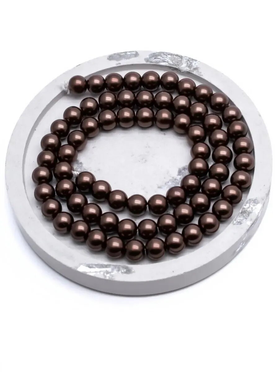 1391 Майорика бусины коричневые для рукоделия 6 мм 1 штука