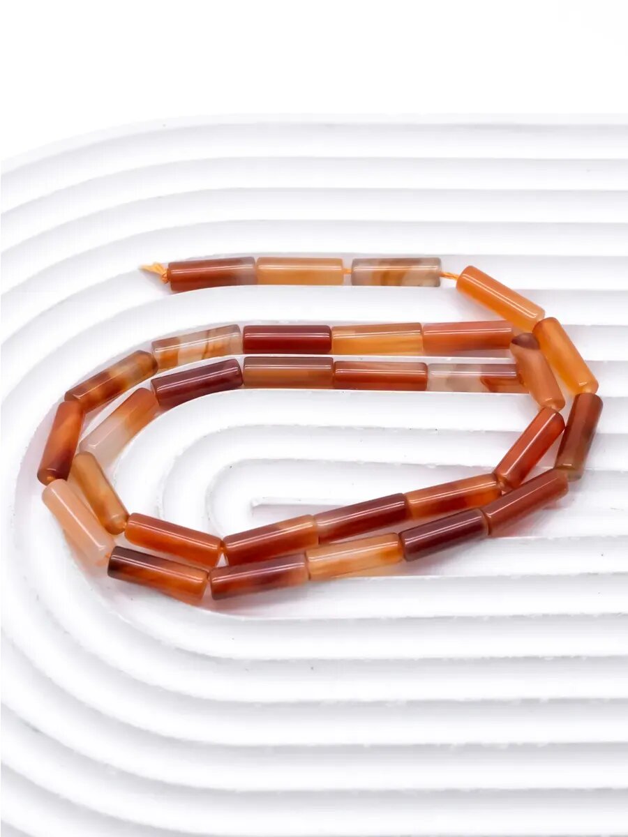 1591 Бусины сердолика для чокера-аксессуаров огненные 13x4мм
