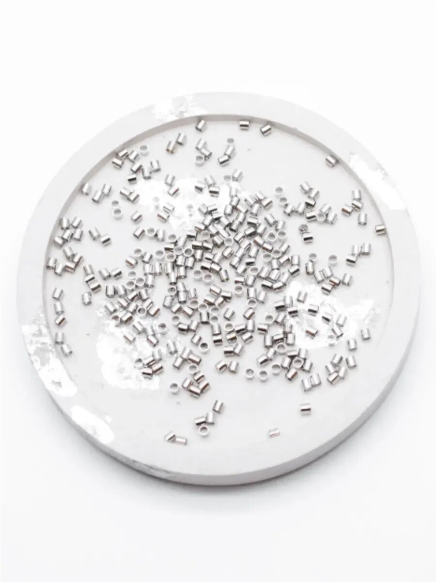 8354/2 Кримпы зажимные цилиндры seребро 2 г для творчества