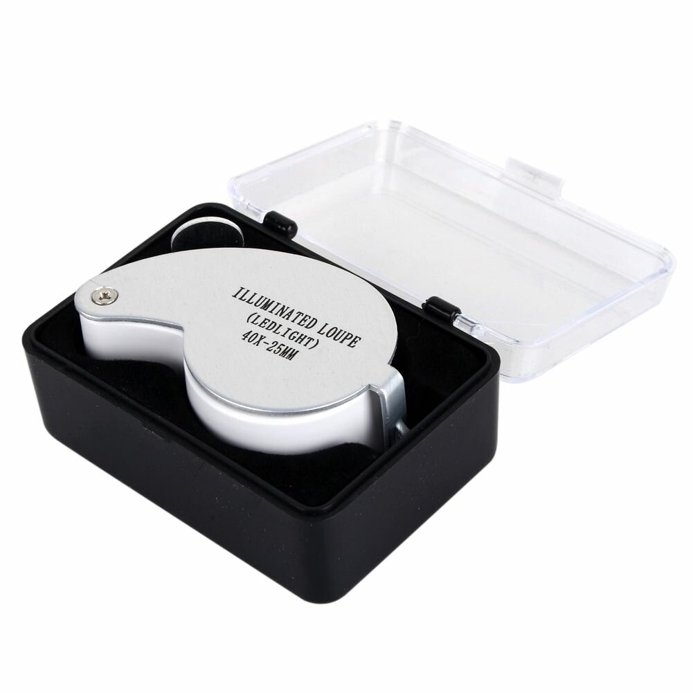 Щепка, 40-кратная увеличительная линза для чтения, стеклянная ювелирная лупа, лупа с подсветкой и светодиодной лампой