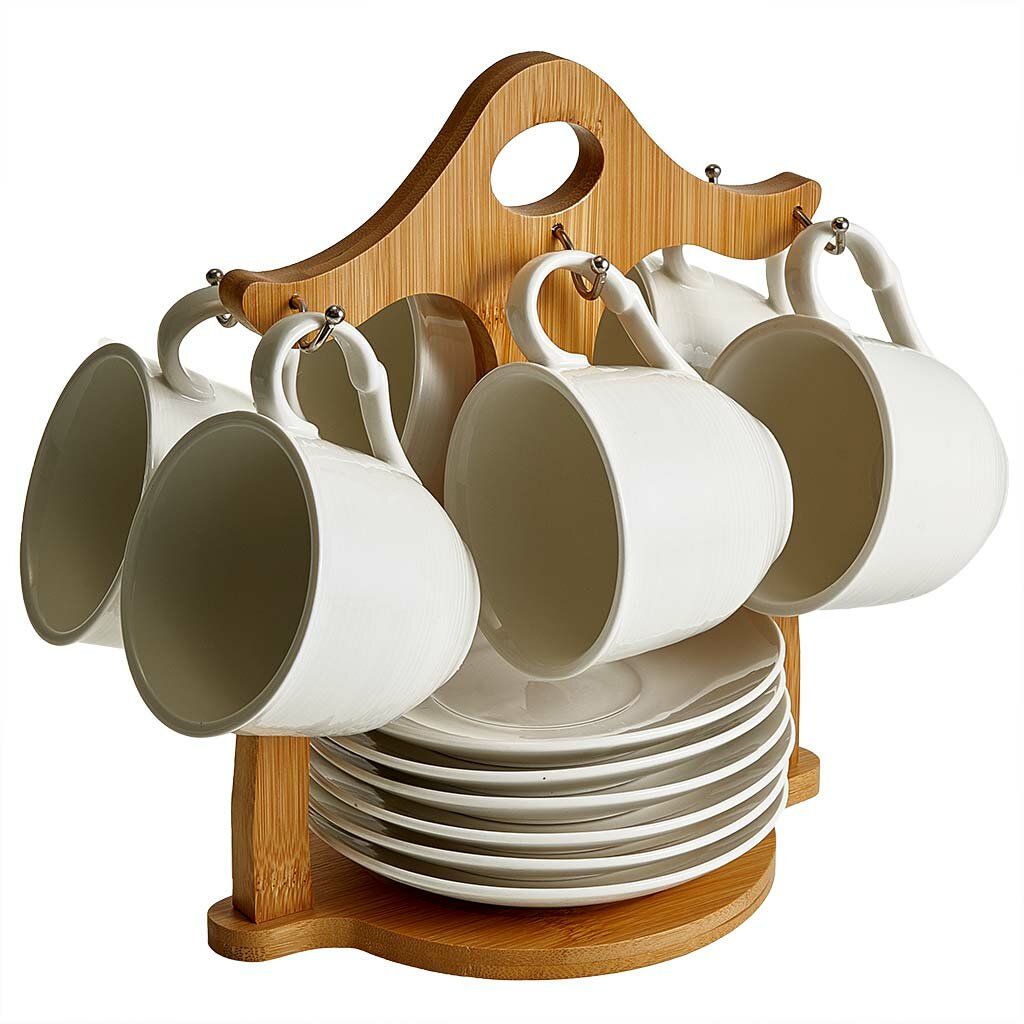 Чайный набор на 6 персон на бамбуковой подставке Alpenkok AK5-0002