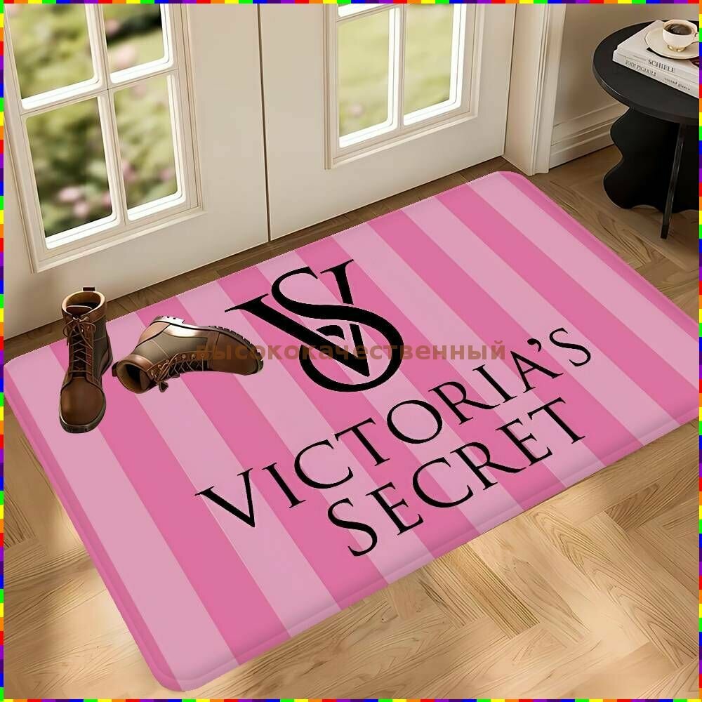 Коврик прихожая с логотипом Victoria's Secret стильный входной коврик для дома