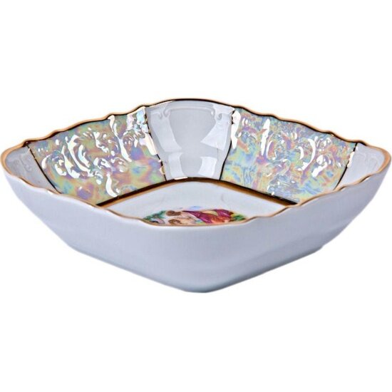 Салатник Bernadotte квадратный, декор "Мадонна, перламутр", 16 см. (P1750706JQZL053993)