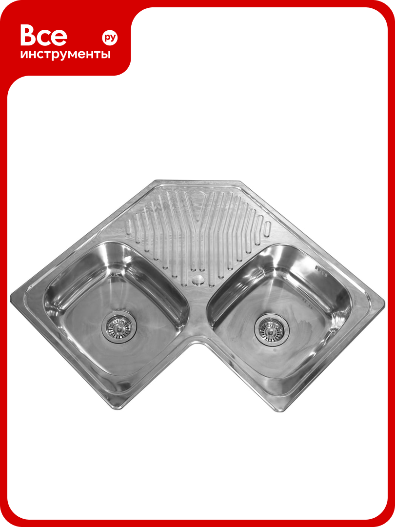 Мойка угловая с сифоном ЦС 830х830х200 мм D83838, вашей кухни