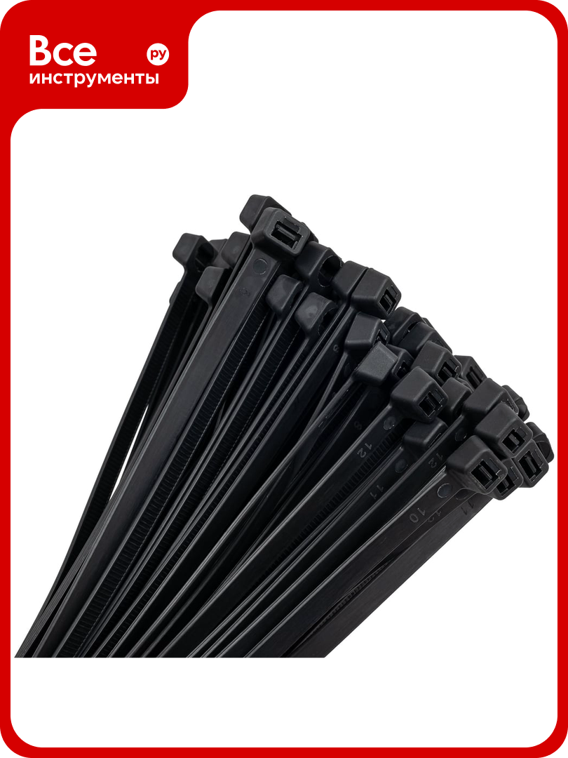 Хомут-стяжка ленточный SLP electrics 7,6x500 100 шт в упаковке черный 2401-00340, Изготовлен из нейлона