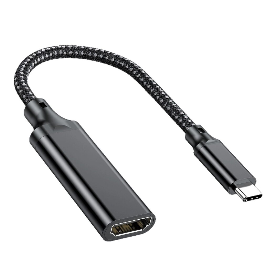 Адаптер USB C с оплеткой Преобразует дисплей с разрешением 4K @ 30 Гц в телевизоры, мониторы и проекторы, подходящие для смартфонов и планшетных компьютеров