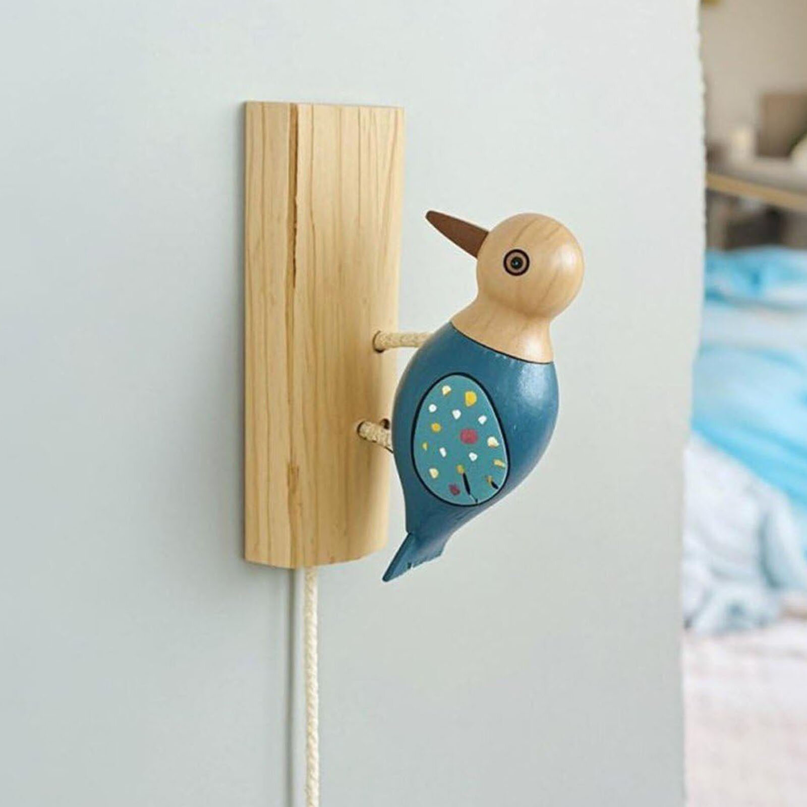 Милый дверной звонок дятла с тетивой в форме птицы, домашний дверной молоток