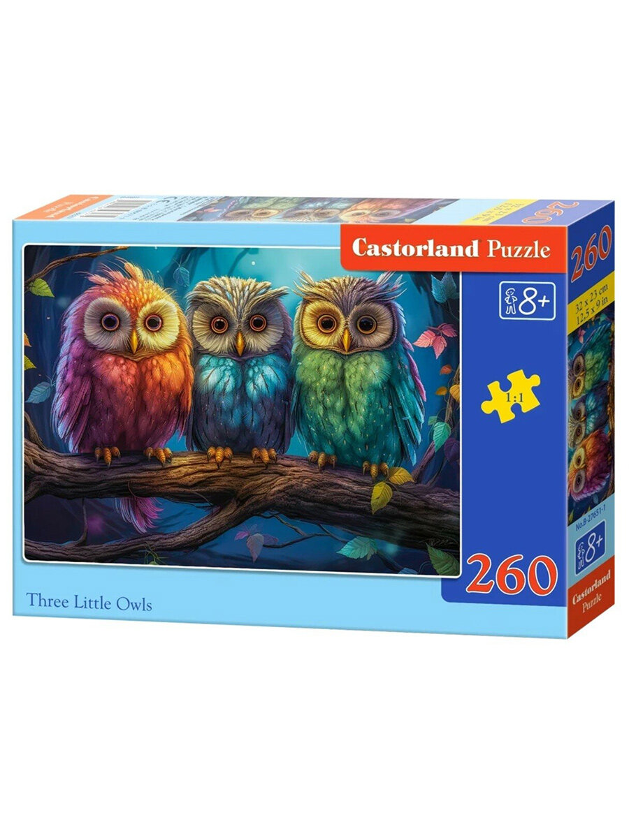 Castorland Пазлы Три совушки 260 деталей MIDI 7651/B2-27651 с 8 лет