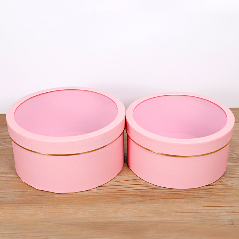 Набор круглых окон ПВХ цветочная подарочная коробка День святого Валентина прозрачная цветочная коробка упаковка для цветов подарочная коробка