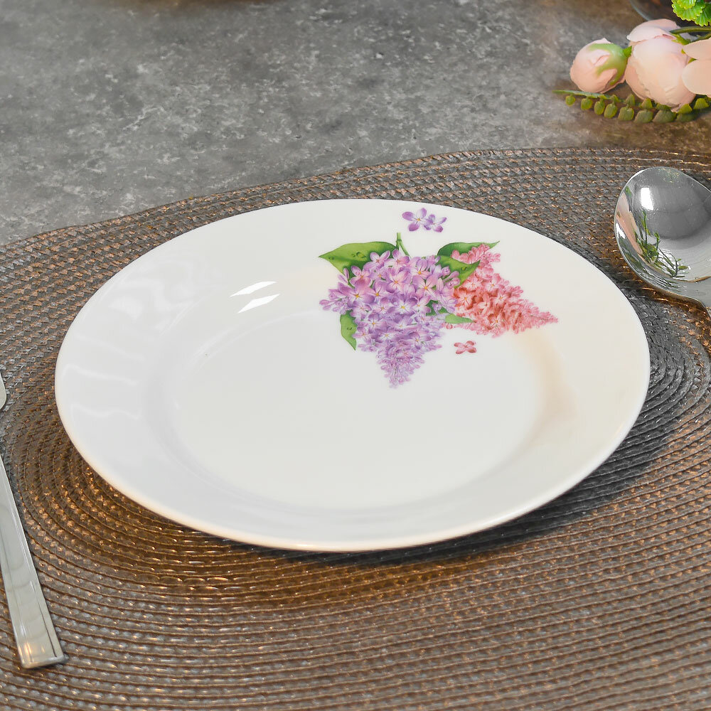Тарелка 200мм мелкая форма Идиллия Сирень