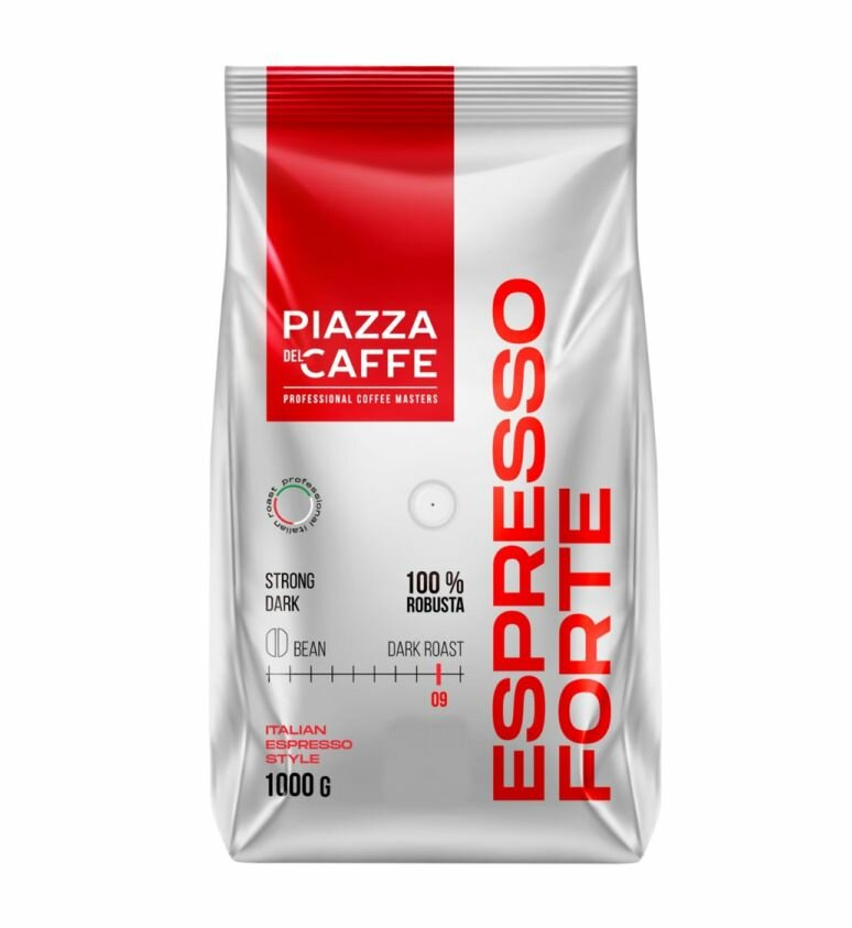 Piazza del Caffe Кофе Espresso Forte в зернах, 1 кг