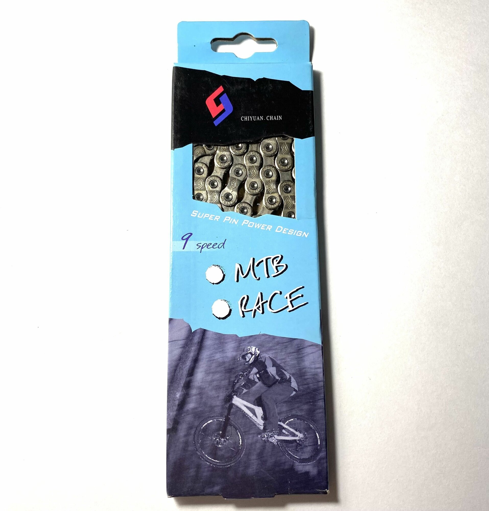 Цепь 1/2 X 11/128 116 звеньев "VELO" для спортивного велосипеда 9 скоростей, с замком