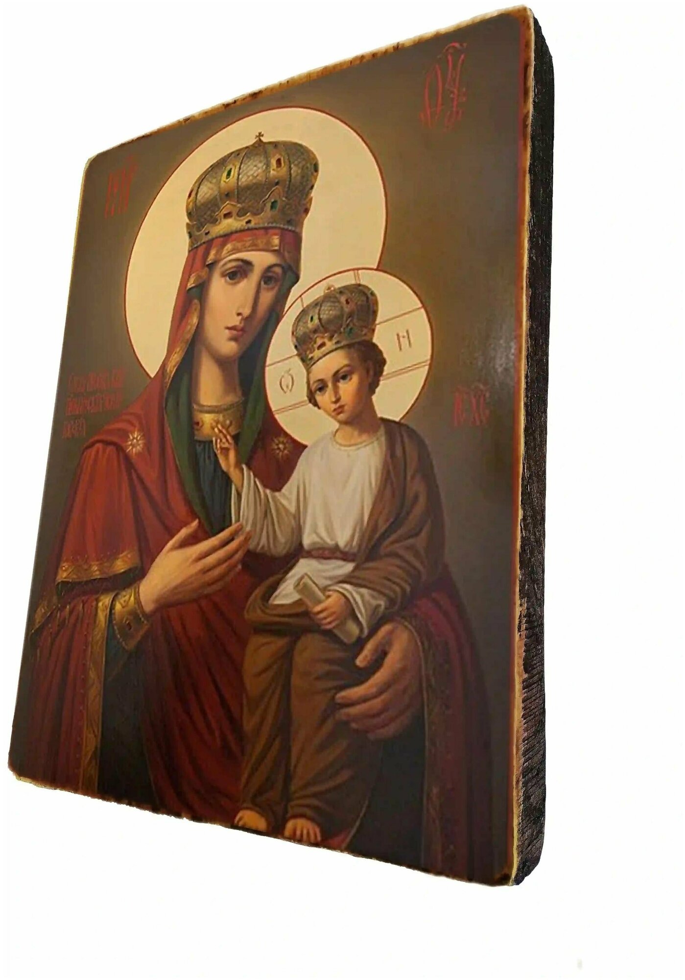 Освященная икона на дереве ручной работы - Божья Матерь Скоропослушница, арт И040-3 / 15х20х3,0 см