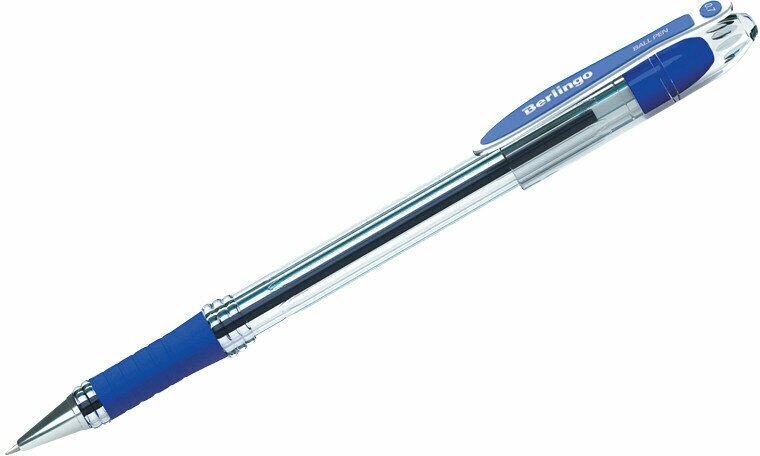 Ручка шариковая Berlingo "I-15" синяя, 0,7мм, грип, 1 штука, 209385