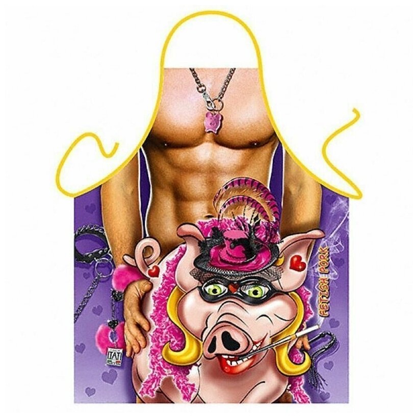 Фартук кухонный, мужской, рабочий, для повара, на завязках, с водоотталкивающей пропиткой, с приколом 57х75 см, ITATI