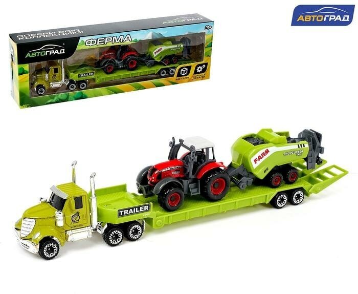 Грузовик металлический «Ферма» с трактором, микс