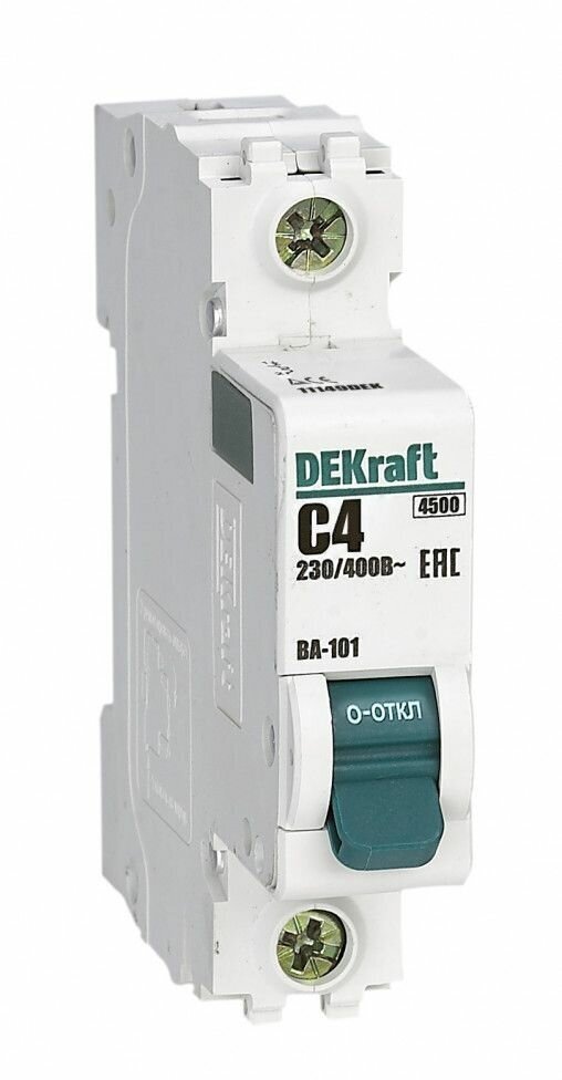 DEKraft ВА-101 Автоматический выключатель 1Р 4А 4,5кА (С), 11149DEK