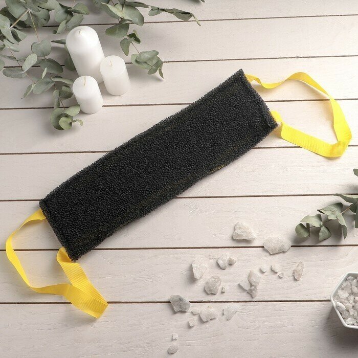 Губка банная жёсткая Шахтёрская "Чёрное золото", 37x12 см