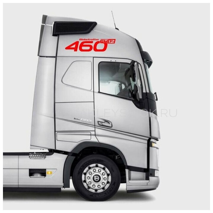 2 шт Наклейки 460 FH12 на Вольво (Volvo) серии ФШ на крышу кабины красные