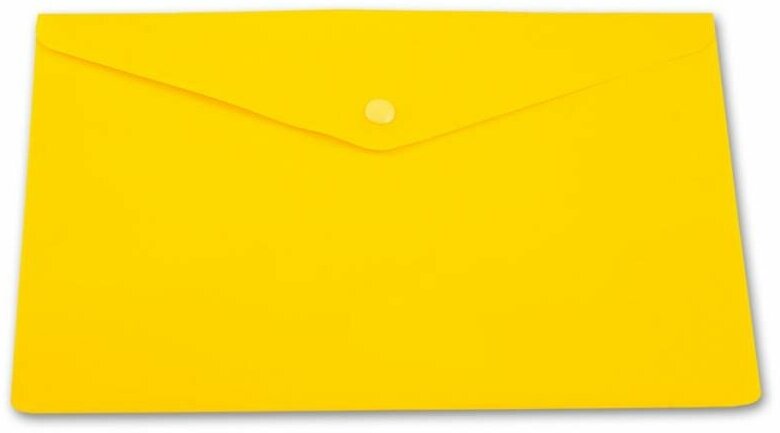 Набор из 10 штук Конверт на кнопке Бюрократ -PK803ANYEL A4 непрозрачный пластик 0.18мм желтый