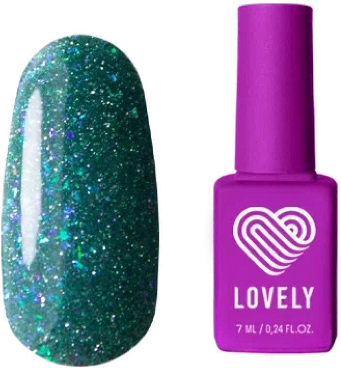 Гель-лак со светоотражающими частицами Lovely, коллекция "Jewel" Malachite, 7 ml