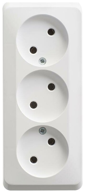Розетка Schneider Electric Этюд тройная белая для открытой проводки