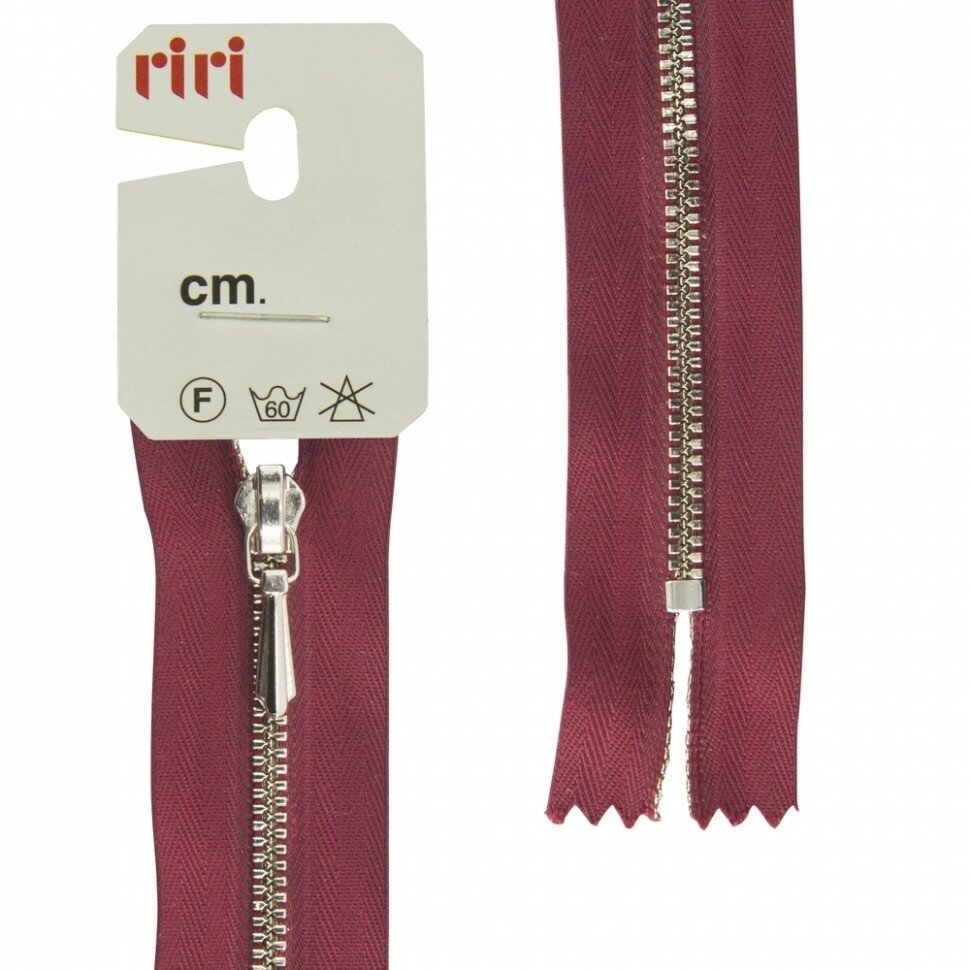Riri #8301130/18/2411 Молния металлическая, неразъемная, 3 мм, 18 см, бордовый