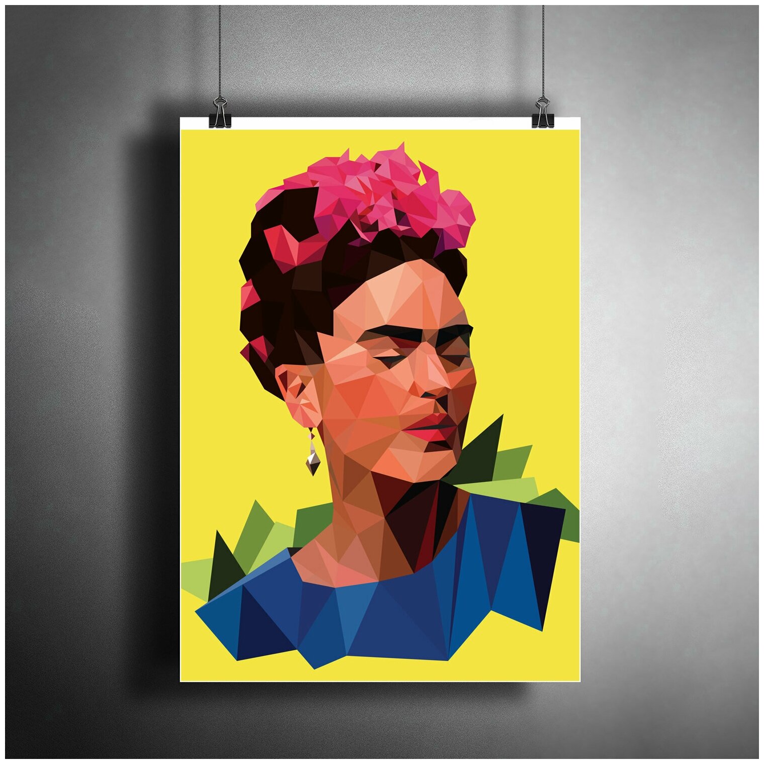 Постер плакат для интерьера "Мексиканская художница Фрида Кало (Frida Kahlo). Арт" / Декор дома, офиса, комнаты, квартиры A3 (297 x 420 мм)