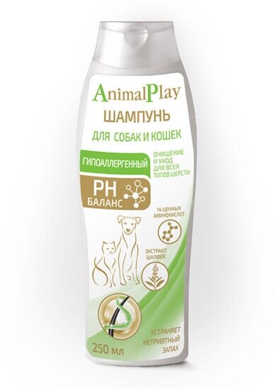AP(Animal Play) Шампунь Гипоаллергенный для собак/кошек (250мл) (AP05-00000)