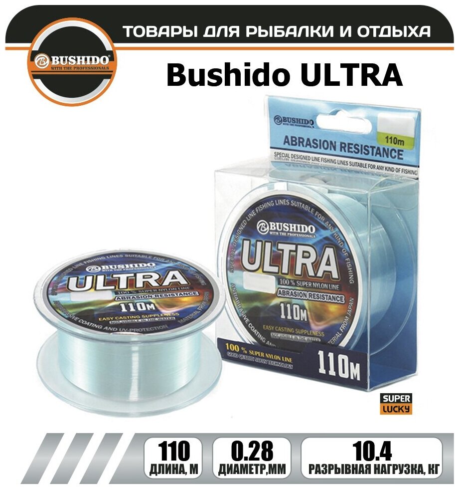 Леска рыболовная BUSHIDО ULTRA 0,28 мм. 110 м.