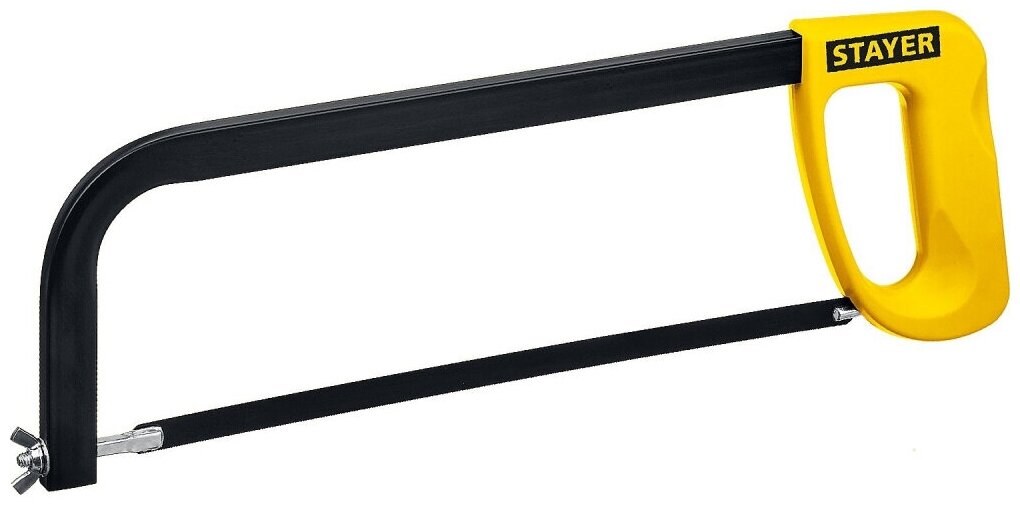 Ножовка по металлу STAYER MS-100 300 мм, 1576_z02 профессиональная металлическая рама, пластиковая рукоять, 24‑зубное