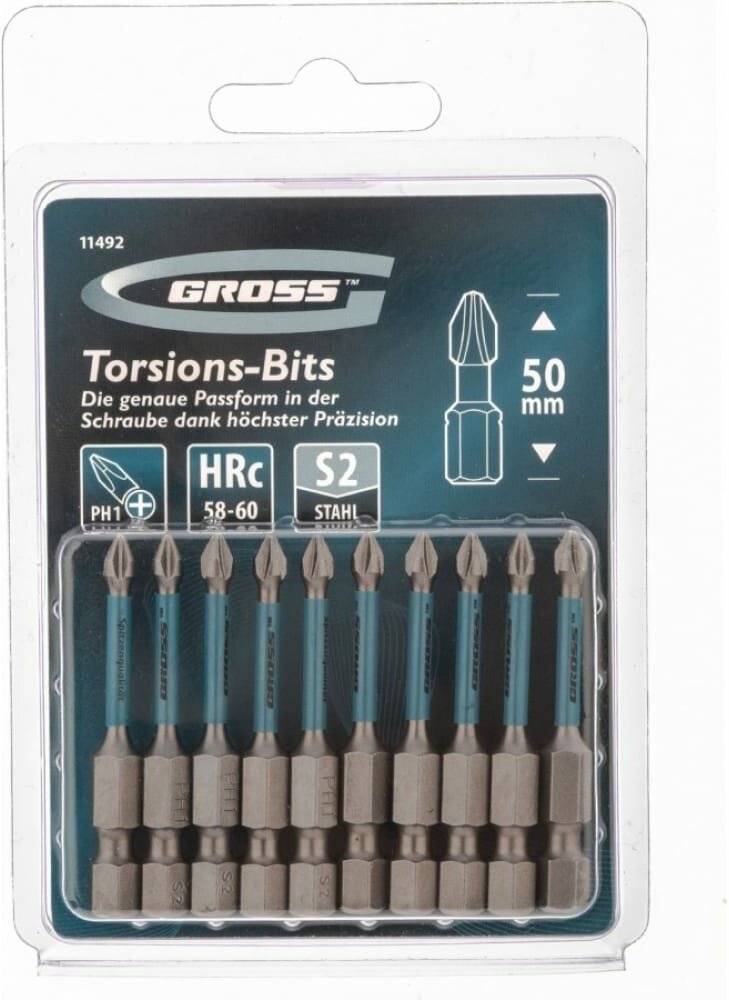 Набор торсионных бит для ударных шуруповертов GROSS 11492