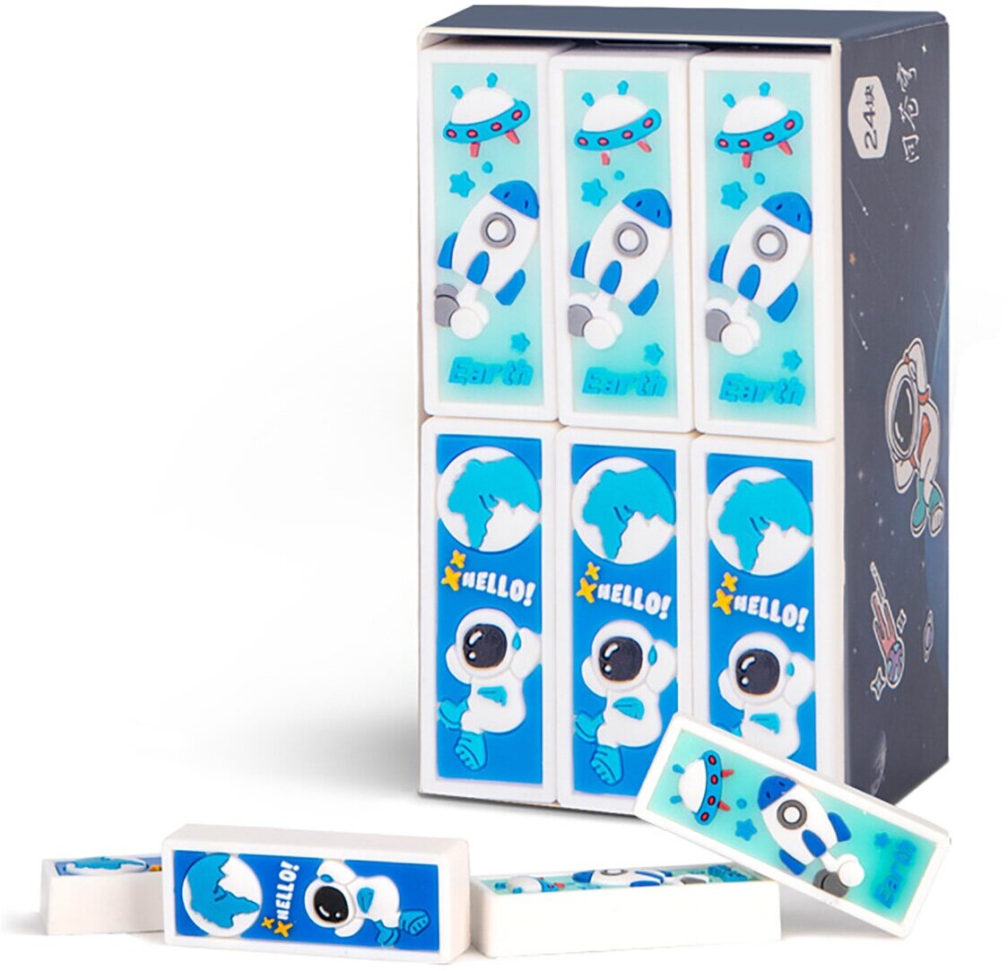 Deli Ластик 71133 Ассортимногоцветный набор мягких резиновых ластиков для школы