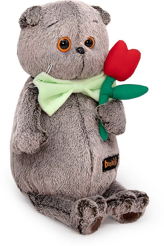 Игрушка мягкая BASIK Басик с тюльпаном 25см