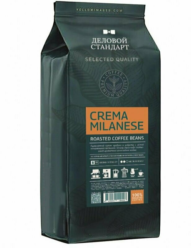 Кофе натуральный жареный в зернах Деловой Стандарт Crema Milanese, 1кг, 1439416