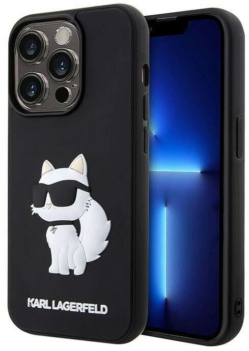 Lagerfeld для iPhone 14 Pro чехол 3D Rubber NFT Choupette Hard Black