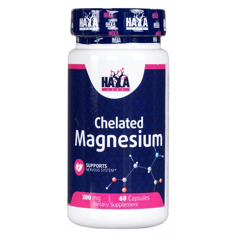 Haya Labs Chelated Magnesium, 200 мг / 60 капсул