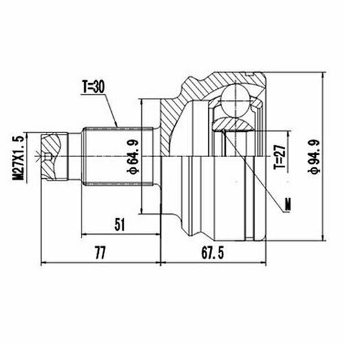 ШРУС Dynamatrix-Korea DCV805001 для BMW X5 E53, E70, F15, F85