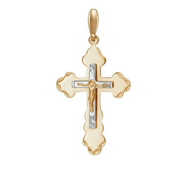 Крестик, красное золото, 585 проба