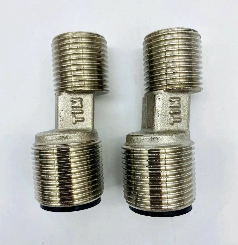 Эксцентрик для подключения смесителя (пара) 3/4" х 1/2" НР, никелированный TIM