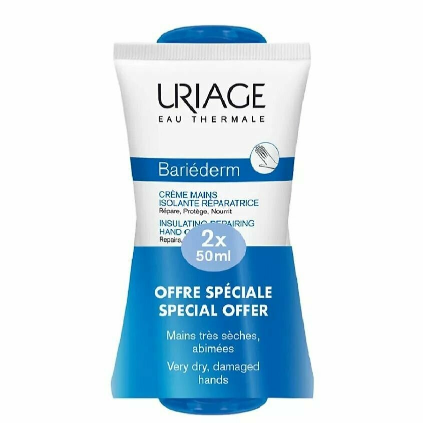 URIAGE, Барьедерм-цика Изолирующий восстанавливающий крем для рук туба 50мл*2 шт