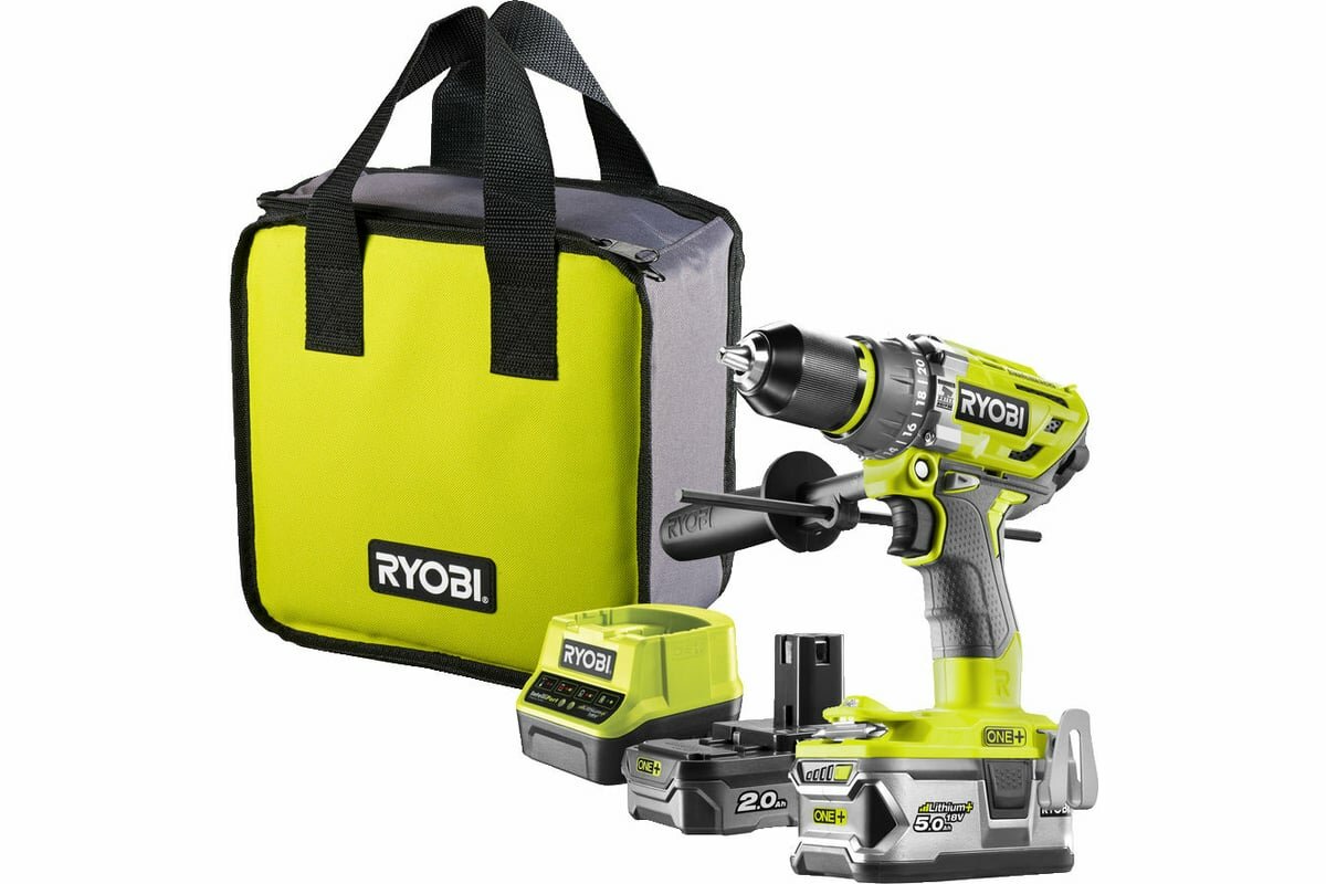 Ryobi ONE+ Дрель-шуруповерт бесщеточная ударная R18PD7-252S 5133004391