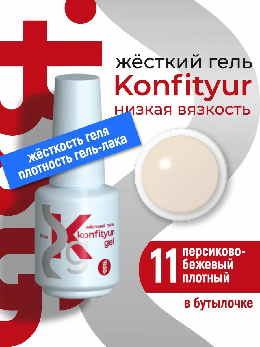 Жёсткий гель в бутылке Konfityur №11, 20 мл