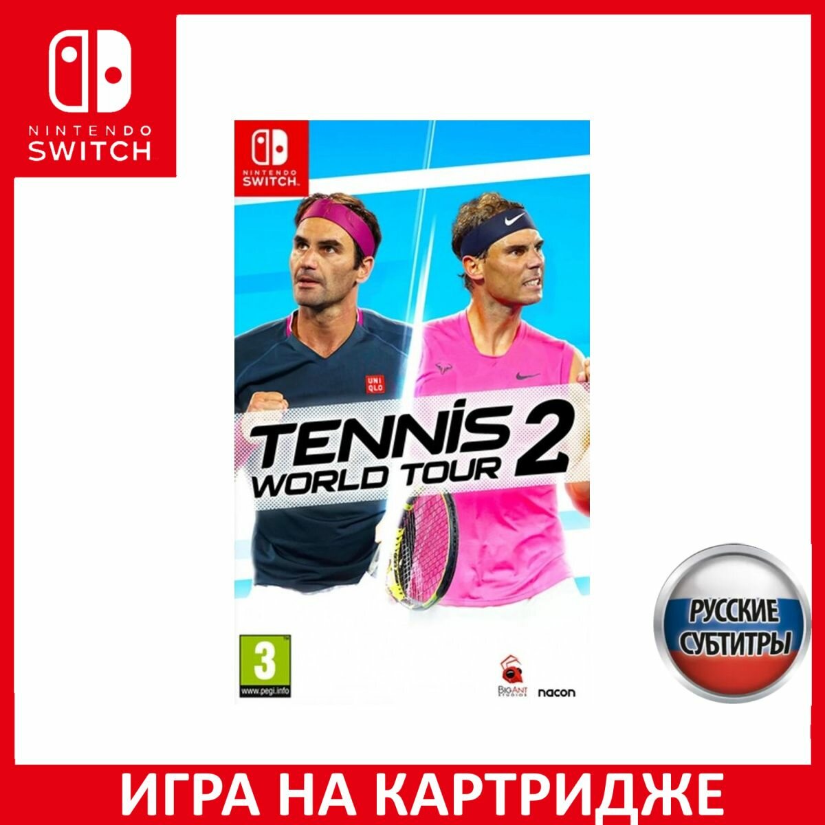 Игра Tennis World Tour 2 Switch Русская Версия Картридж на Nintendo Switch
