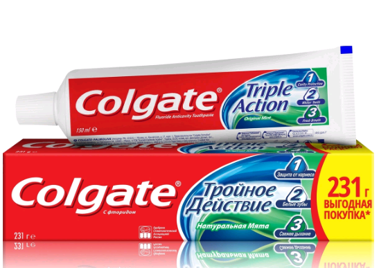 Colgate Тройное Действие Зубная паста "натуральная мята" 150 мл.