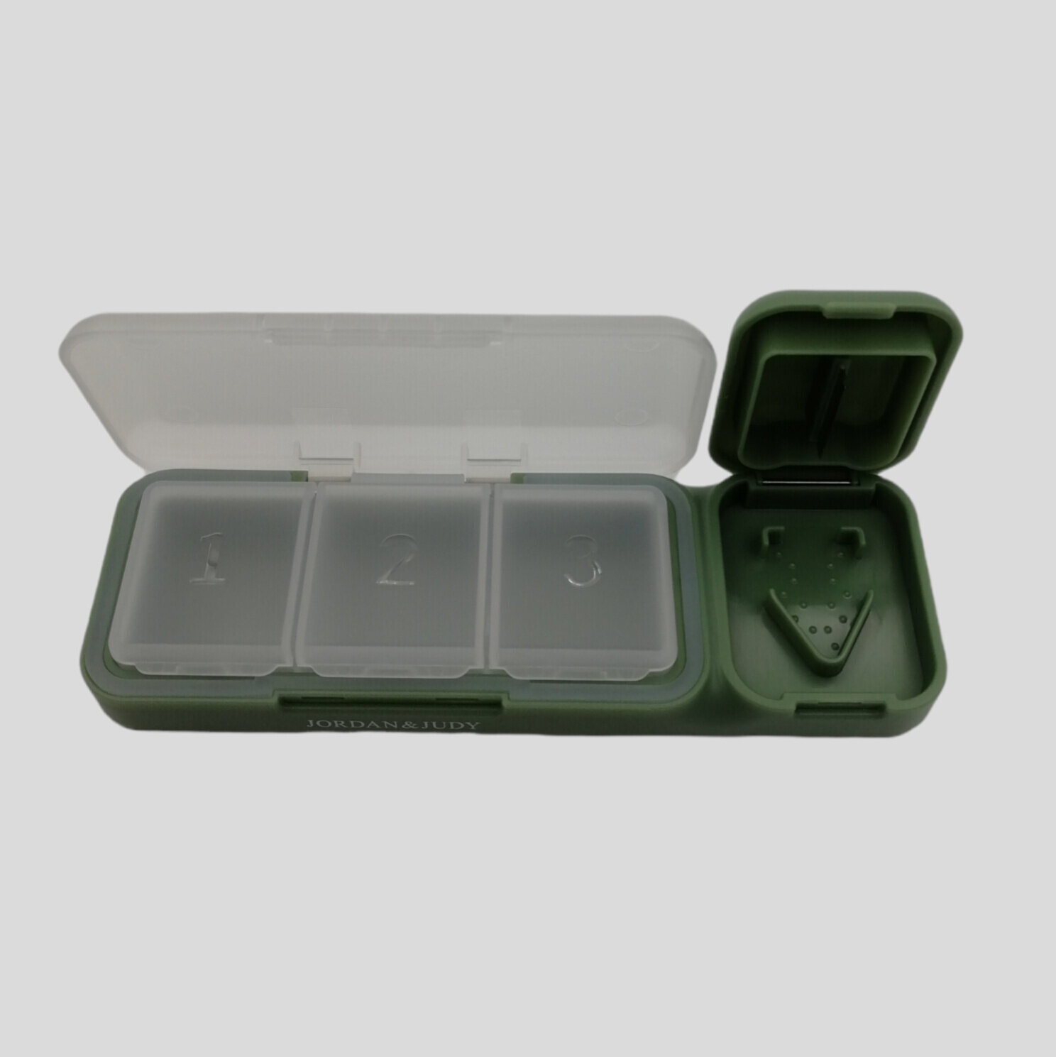 Таблетница с разделителем таблеток или БАДов, зеленый